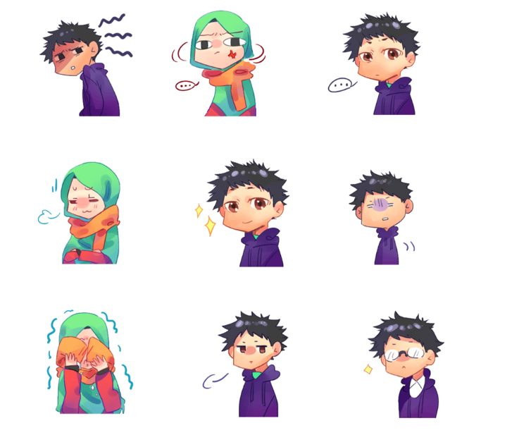 Aya Sticker Set | Muslim Manga